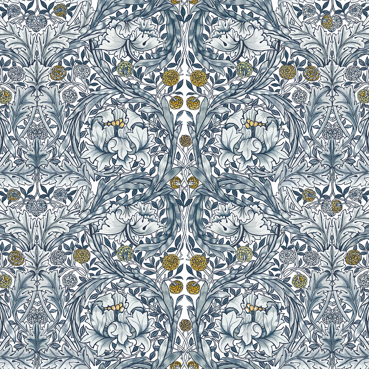 Fototapet William Morris At Home African Marigold Blue