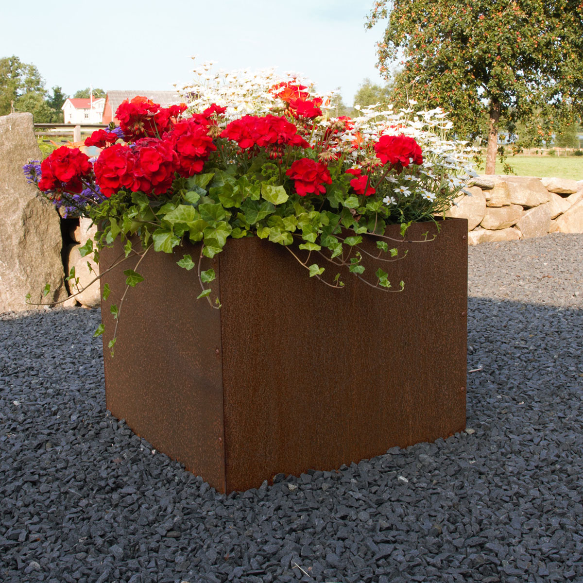 Ytterkruka Flexigarden Corten Med botten; Mått: 60x60x55 cm- 13596000360