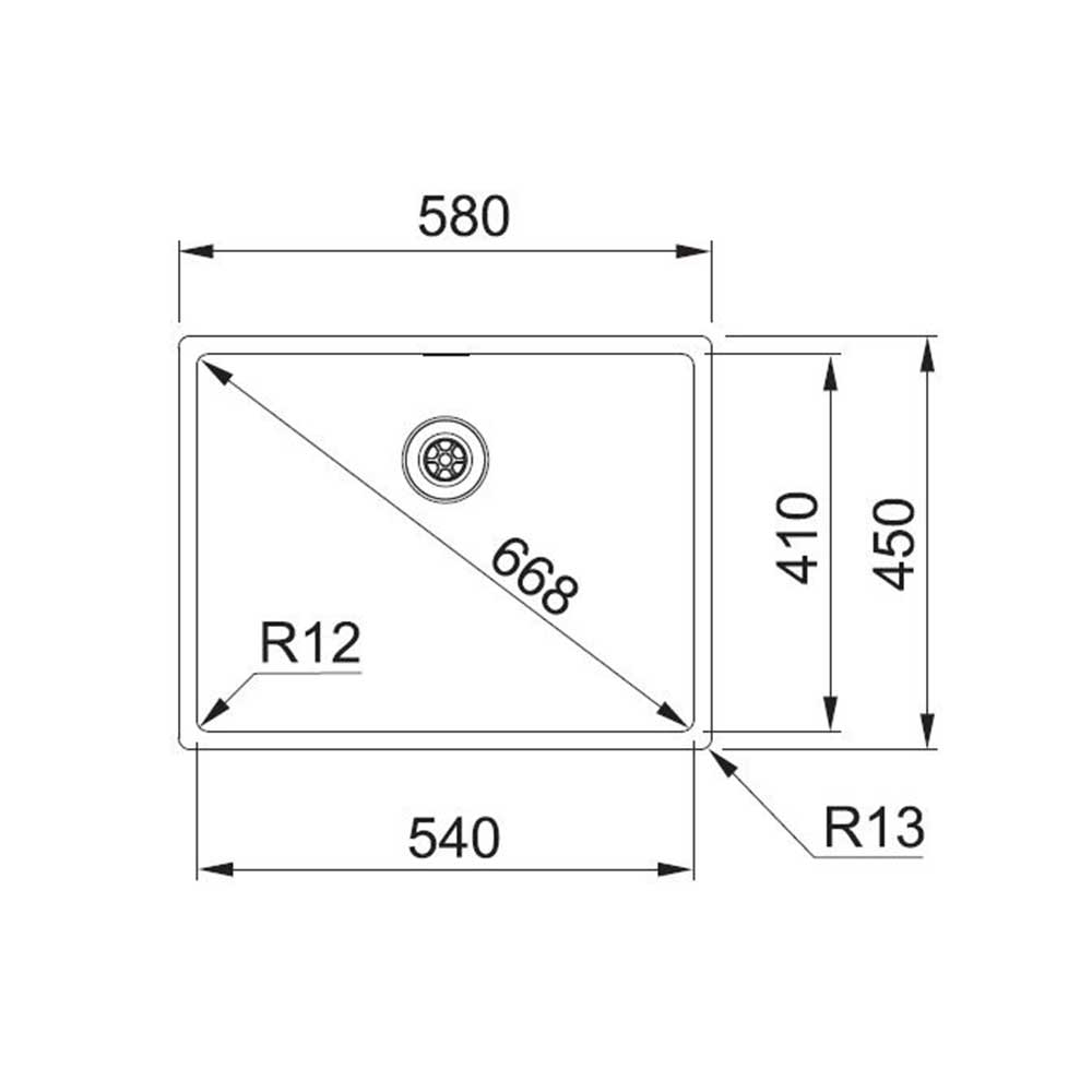 Diskho Franke Box BXX 210 Manuell 580 mm - 127.0477.267 hos Badshop.se