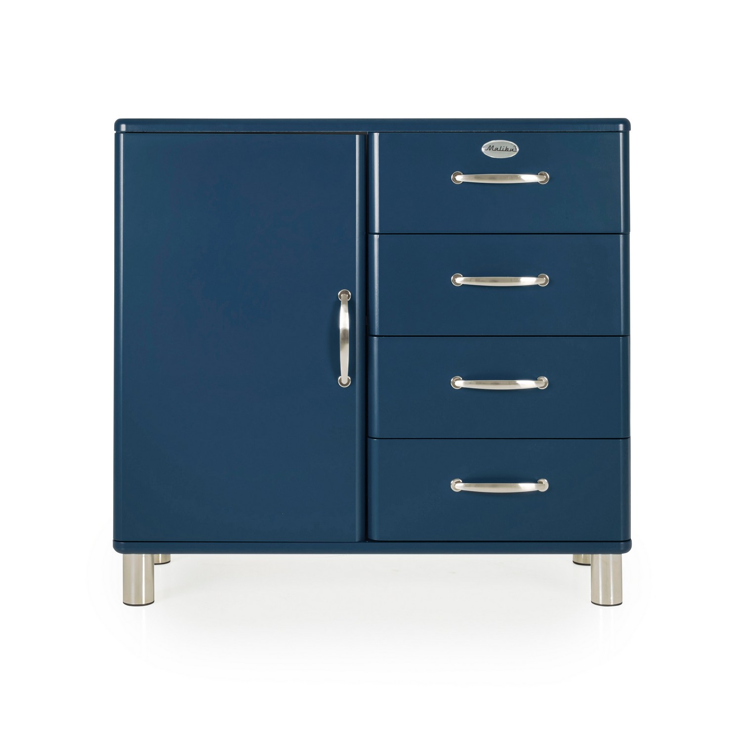 Skåp Tenzo Malibu 1 Dörr Och 4 Lådor Blå - 9005235023 hos Badshop.se