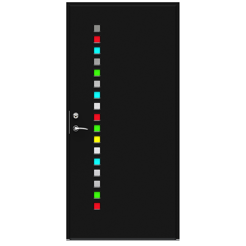 Ytterdörr Swedoor Prisma Färgat Glas BxH: 100x200 cm. Höger. NCS-S-9000 ...